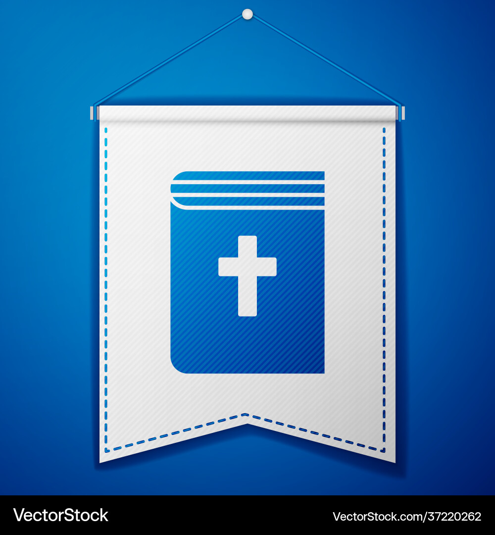 Blue holy bible book icon isolated on Royalty Free Vector