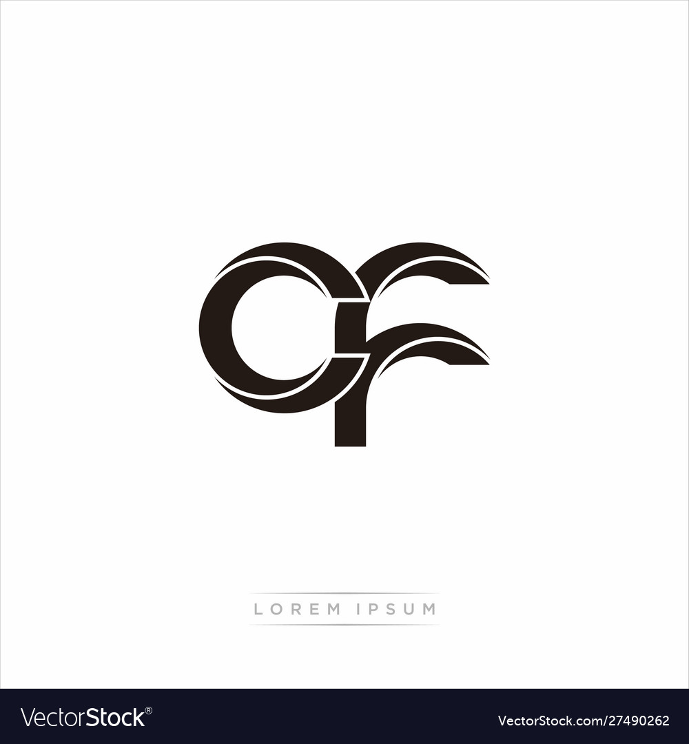 Cf initial letter split lowercase modern monogram Vector Image