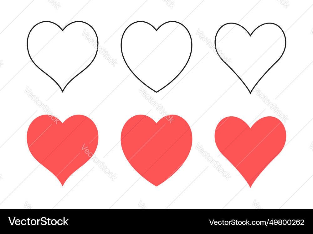 Collection of hand drawn hearts Royalty Free Vector Image
