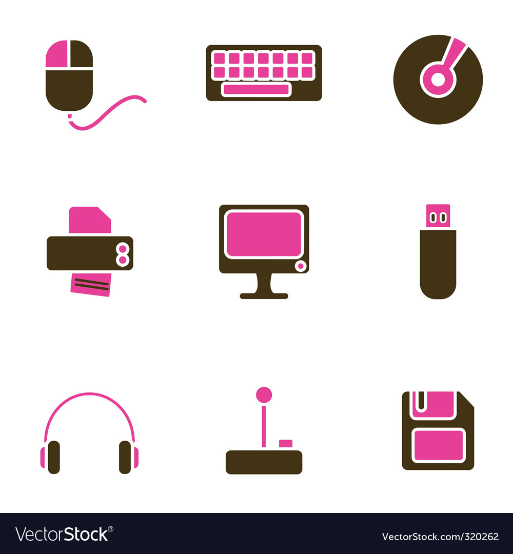 Computer objects icon Royalty Free Vector Image