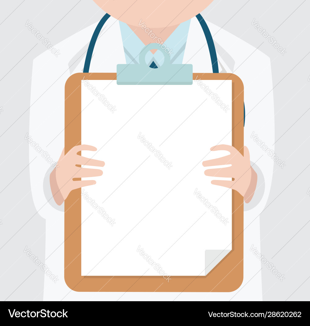 Doctor holding a clipboard Royalty Free Vector Image