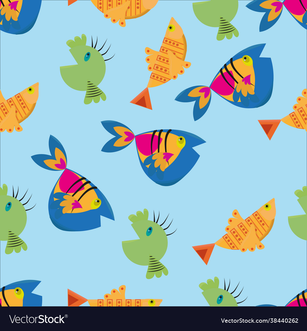 Fish pattern Royalty Free Vector Image - VectorStock