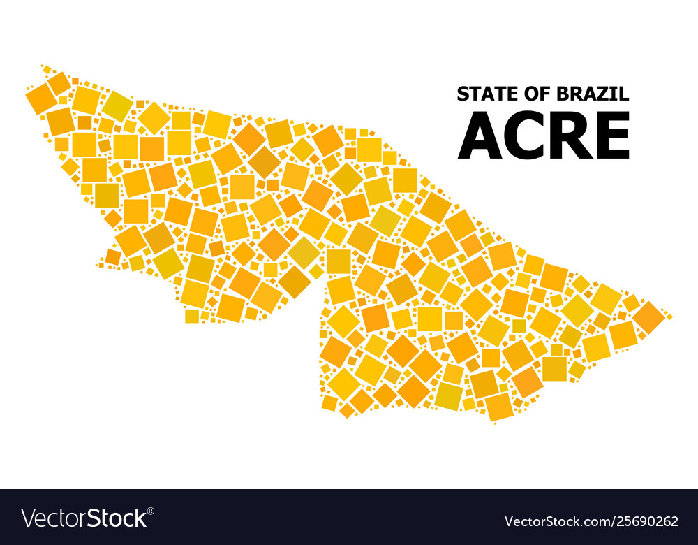 Golden rotated square pattern map acre state Vector Image