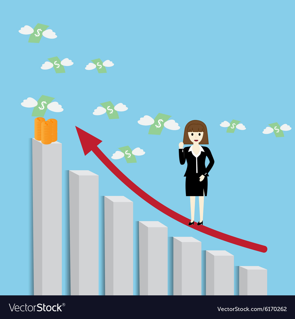 Growing graph Royalty Free Vector Image - VectorStock