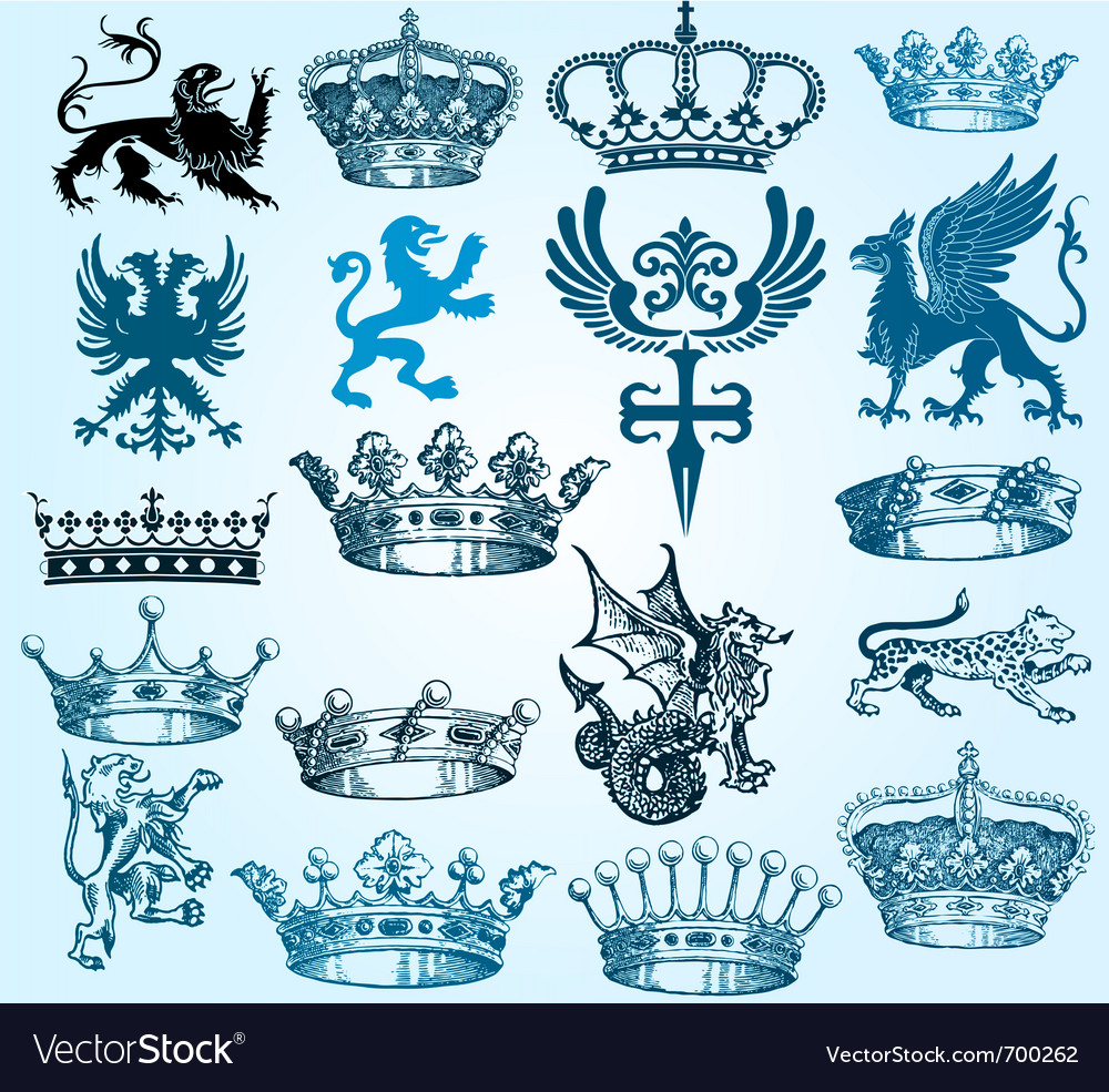 Heraldic set Royalty Free Vector Image - VectorStock