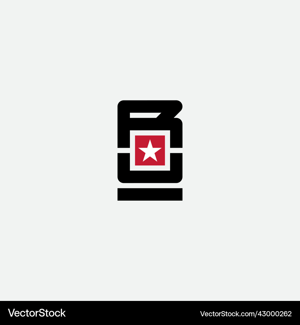 Logotype or monogram with letters r and u ru Vector Image