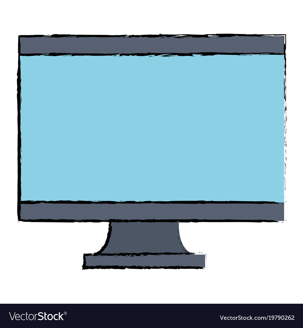 Monitor computer isolated icon Royalty Free Vector Image