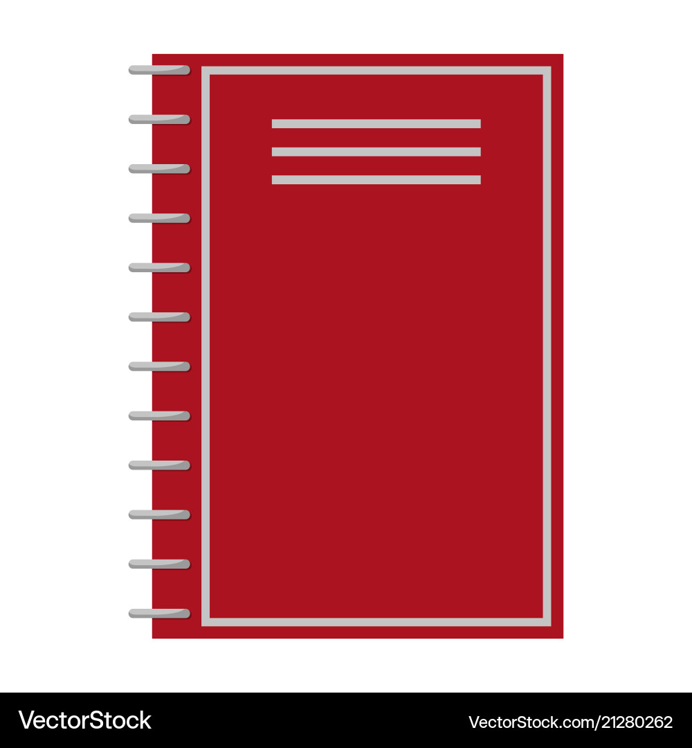 Notebook of red color closeup Royalty Free Vector Image