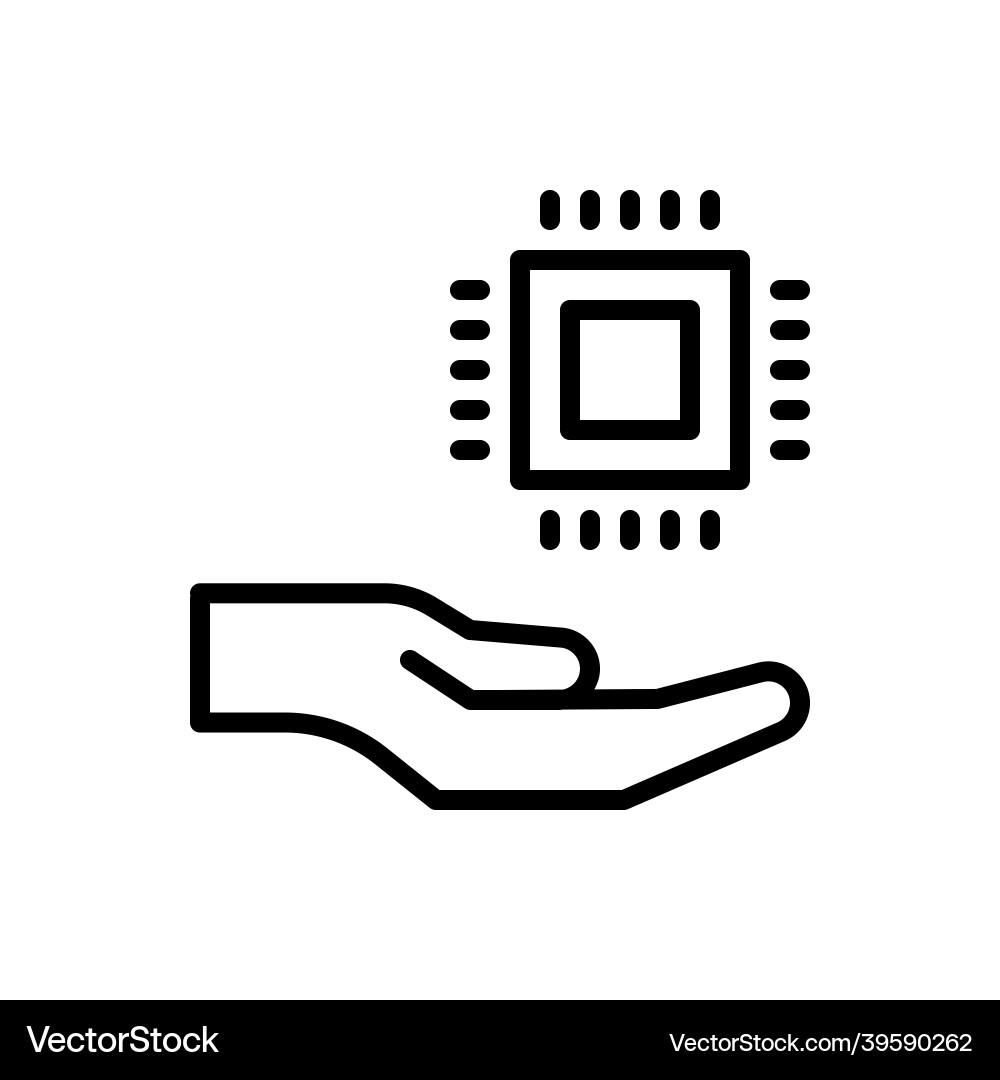 Processor icon circuit ship icon Royalty Free Vector Image