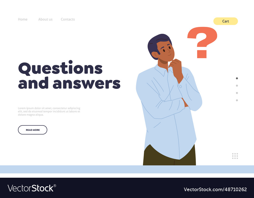 Questions and answers landing page design template