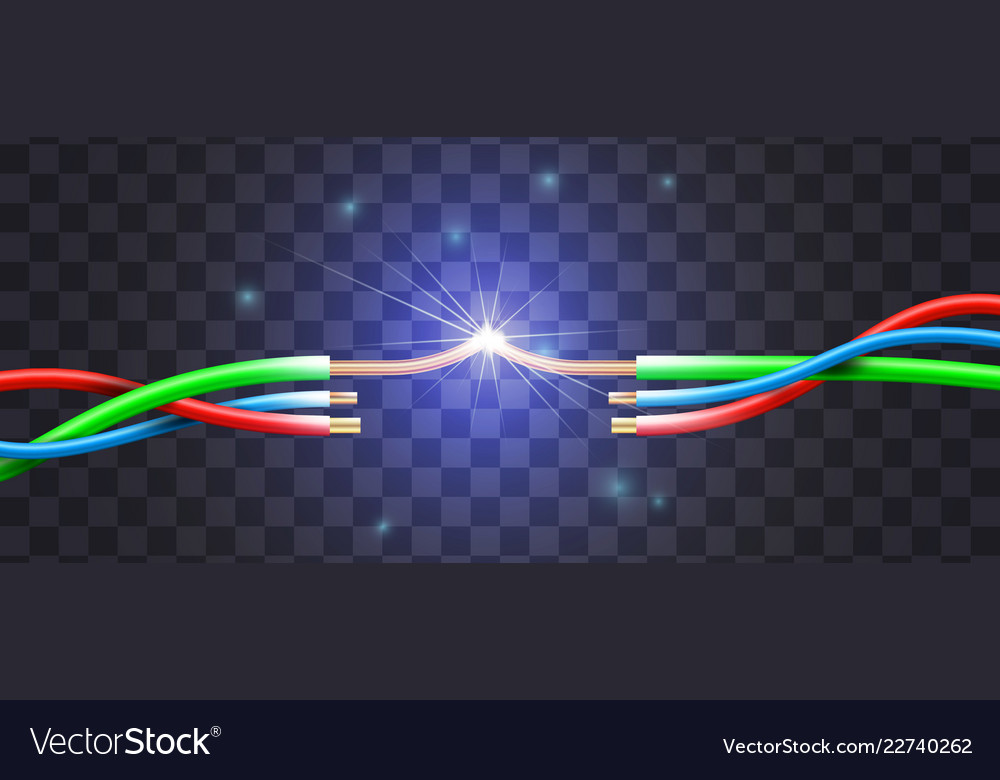 Realistic short circuit example a three Royalty Free Vector Realistic short circuit example a three Royalty Free Vector