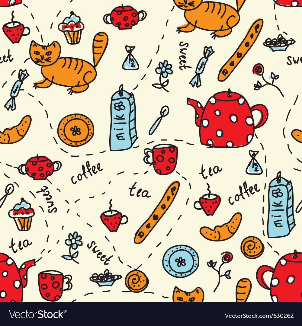 Tea sketch Royalty Free Vector Image - VectorStock