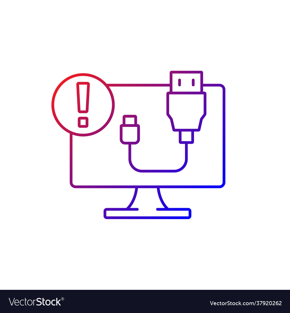 Usb does not work gradient linear icon Royalty Free Vector