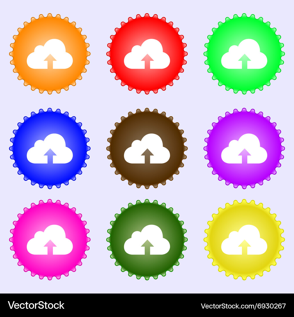 Backup icon sign A set of nine different colored Vector Image