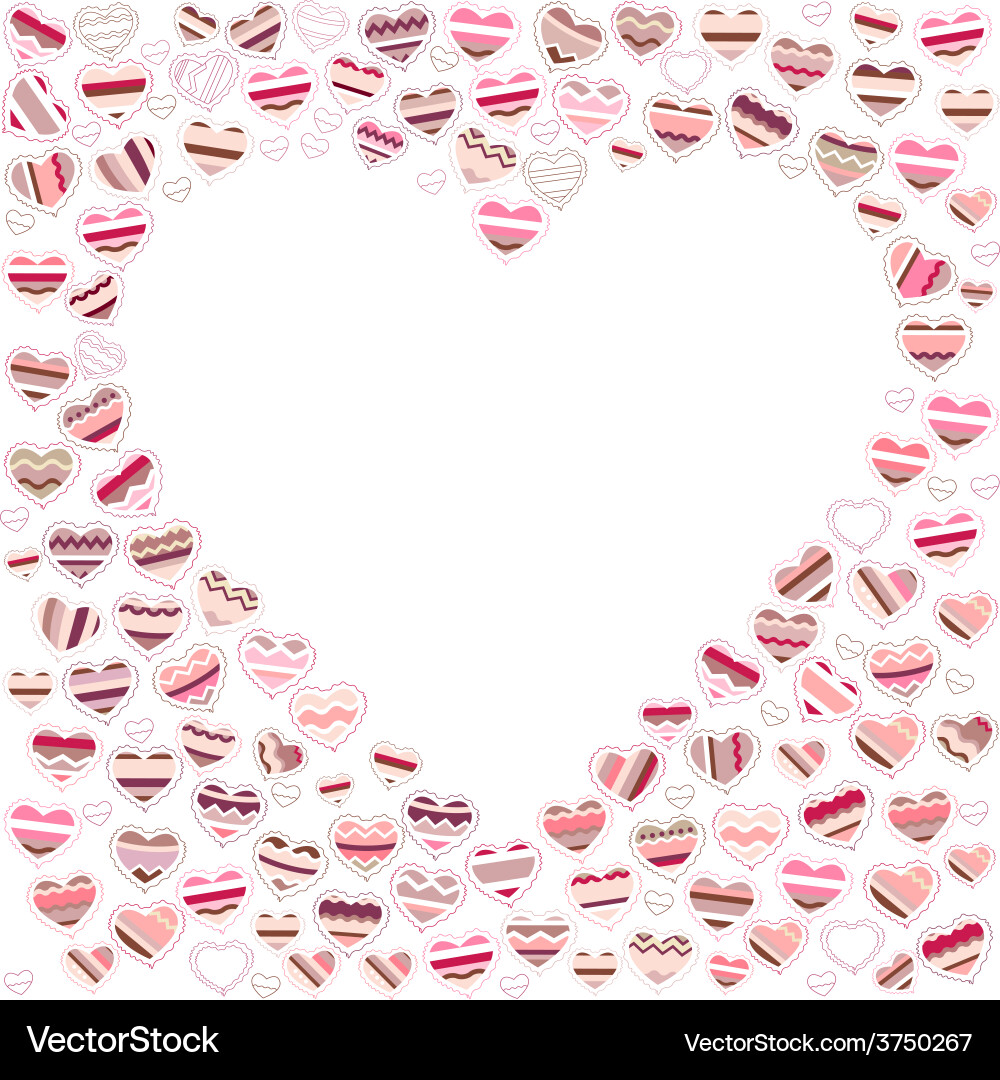 Blank empty heart made of small ones Royalty Free Vector