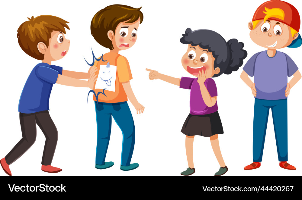 Bullying kids character collection Royalty Free Vector Image