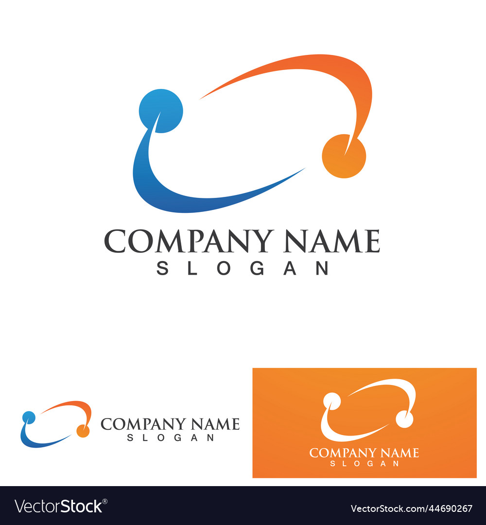 C circle ring logo template icon Royalty Free Vector Image