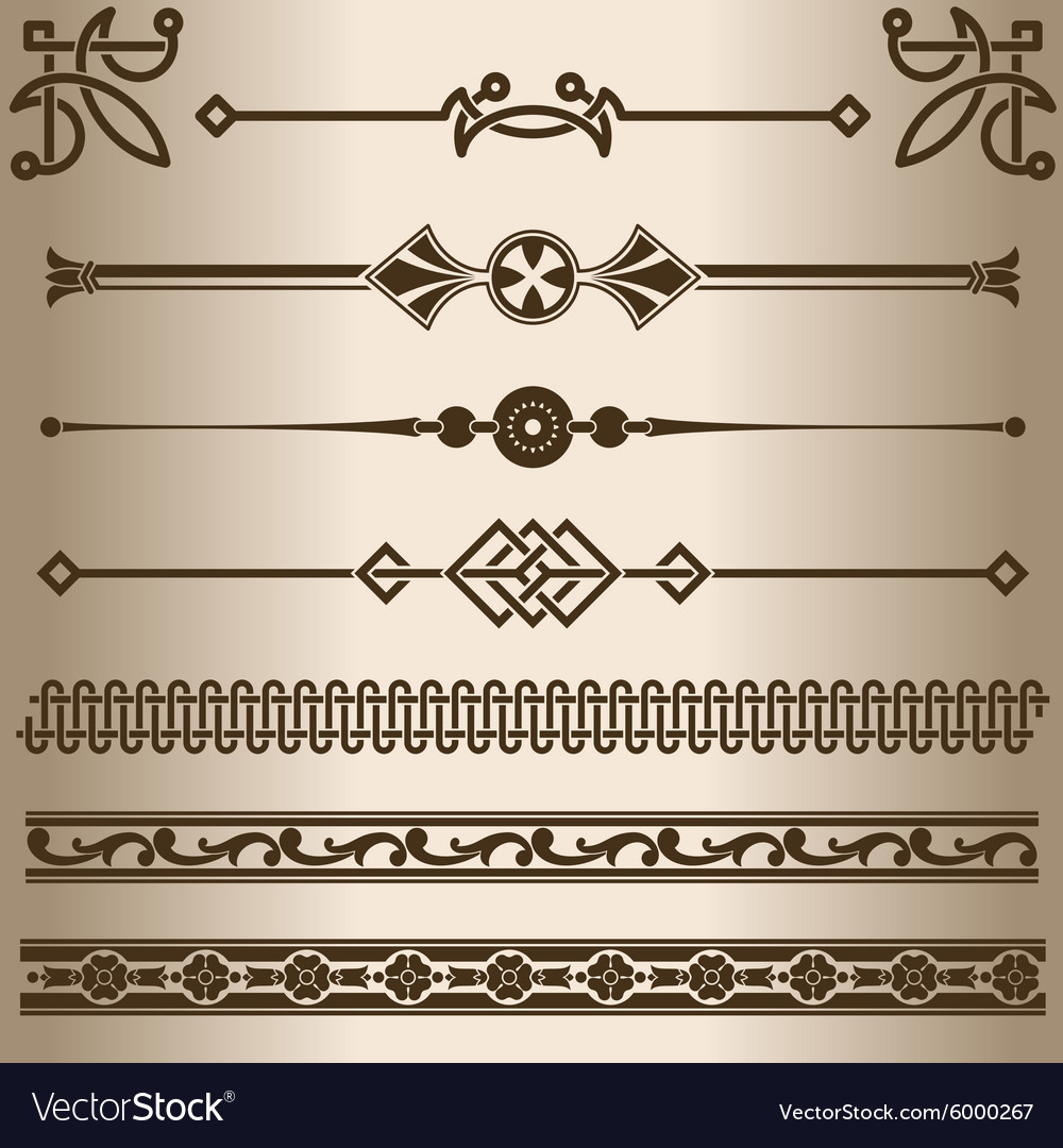 Decorative lines Royalty Free Vector Image - VectorStock