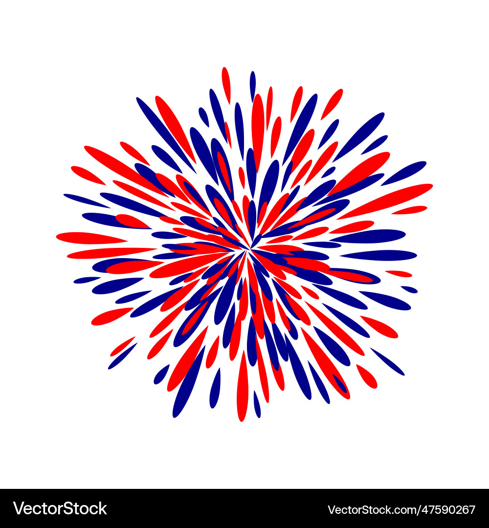 Explosion effect of random radial blue and red Vector Image