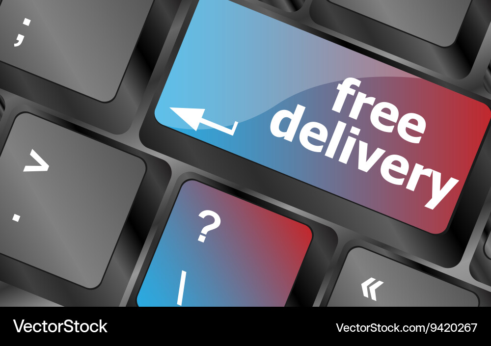 Free delivery key on laptop keyboard keys Vector Image