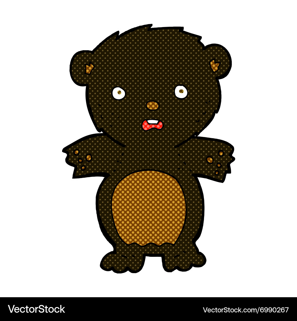 Frightened black bear comic cartoon Royalty Free Vector