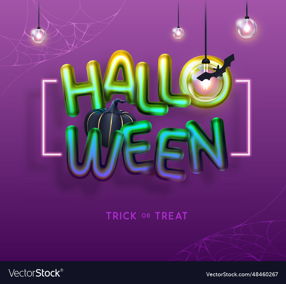 Halloween holiday background with 3d letters Vector Image