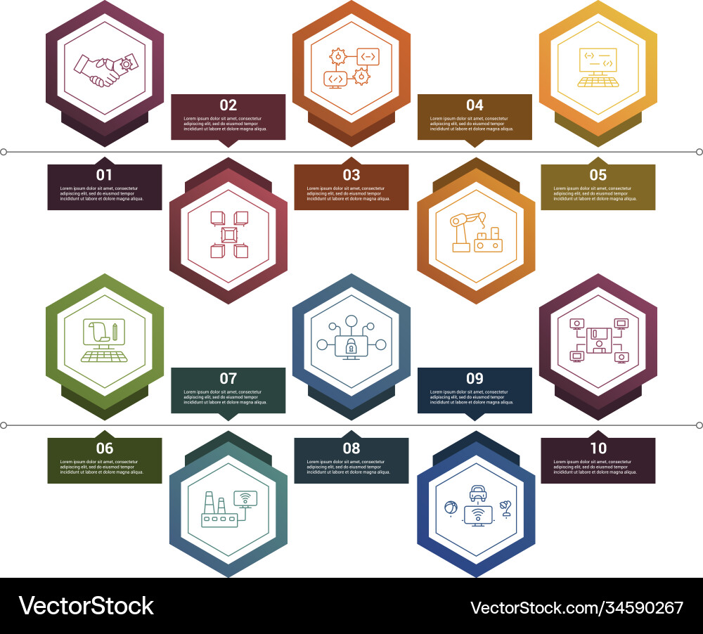 Infographic industry 40 template icons Royalty Free Vector