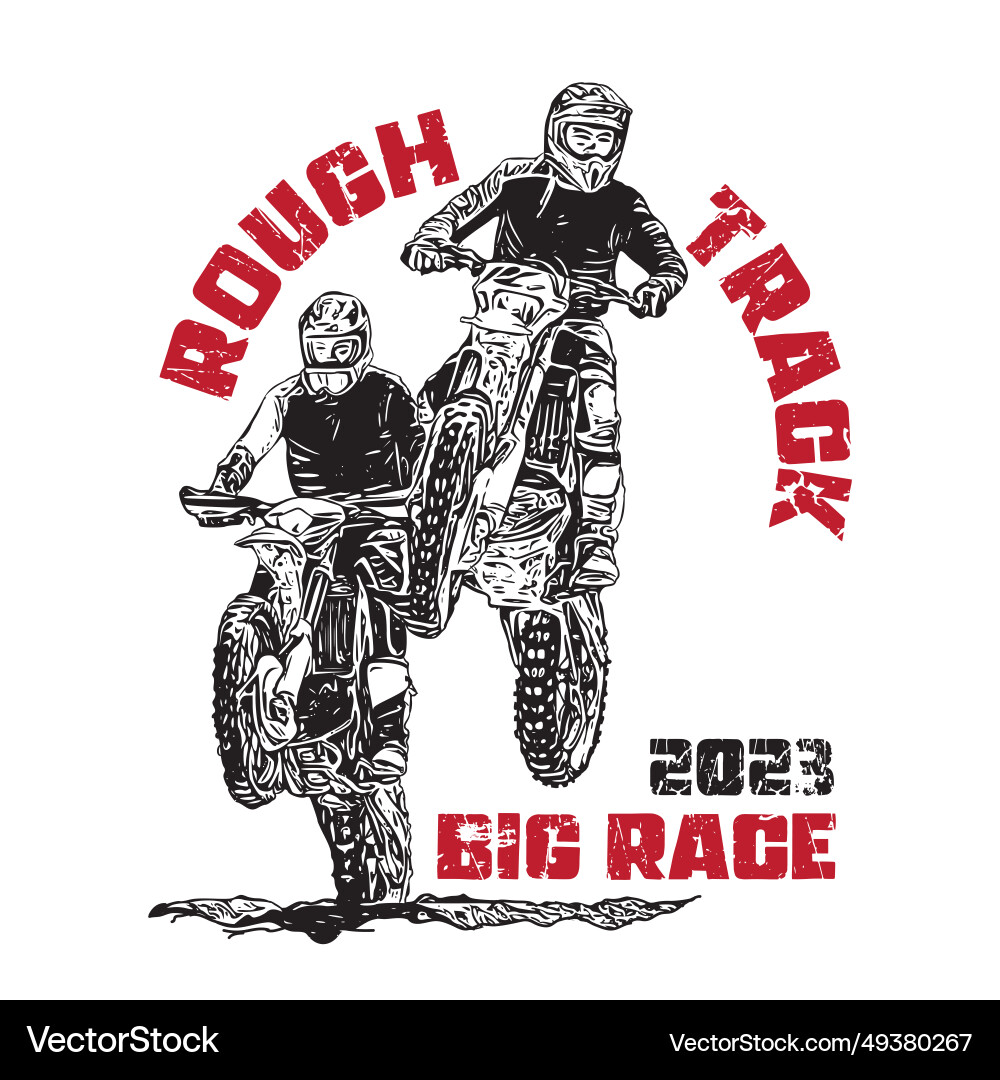 Motocross enduro race design Royalty Free Vector Image
