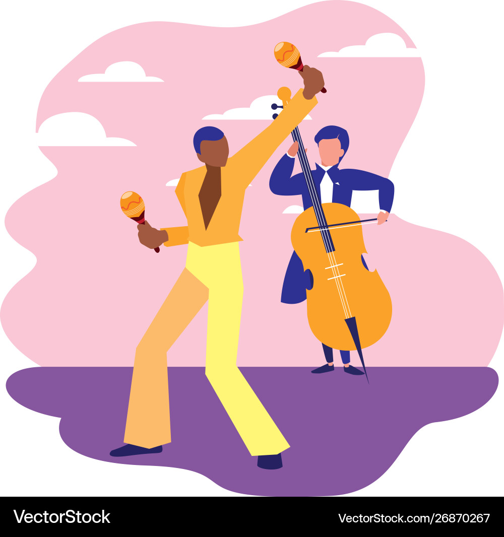 People musicians concert event design Royalty Free Vector