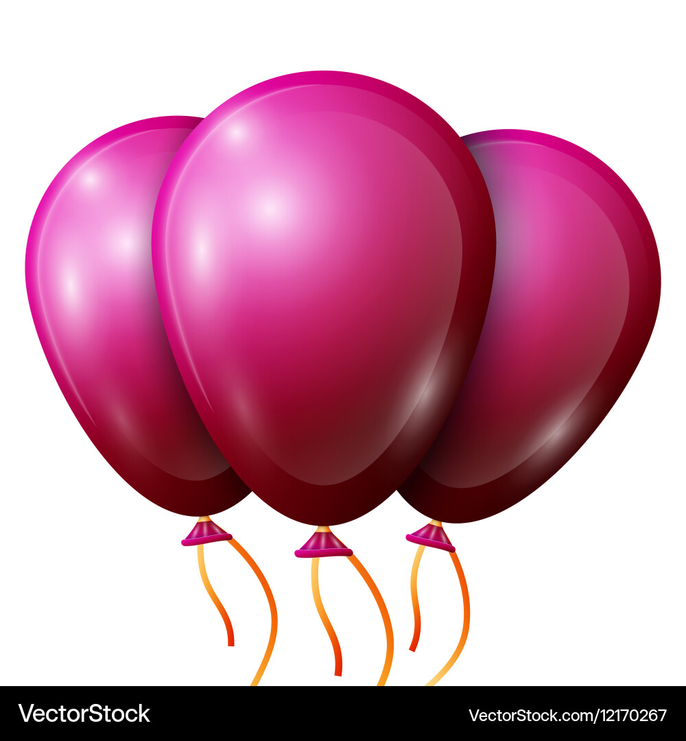 Realistic red balloons with ribbon isolated Vector Image