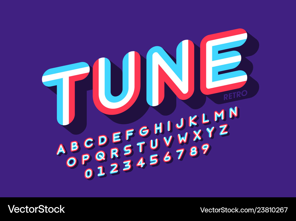 Retro style font design alphabet letters Vector Image