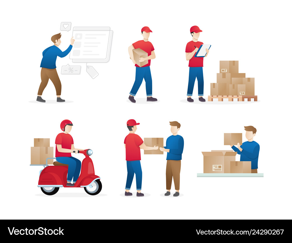 Set of service delivery Royalty Free Vector Image