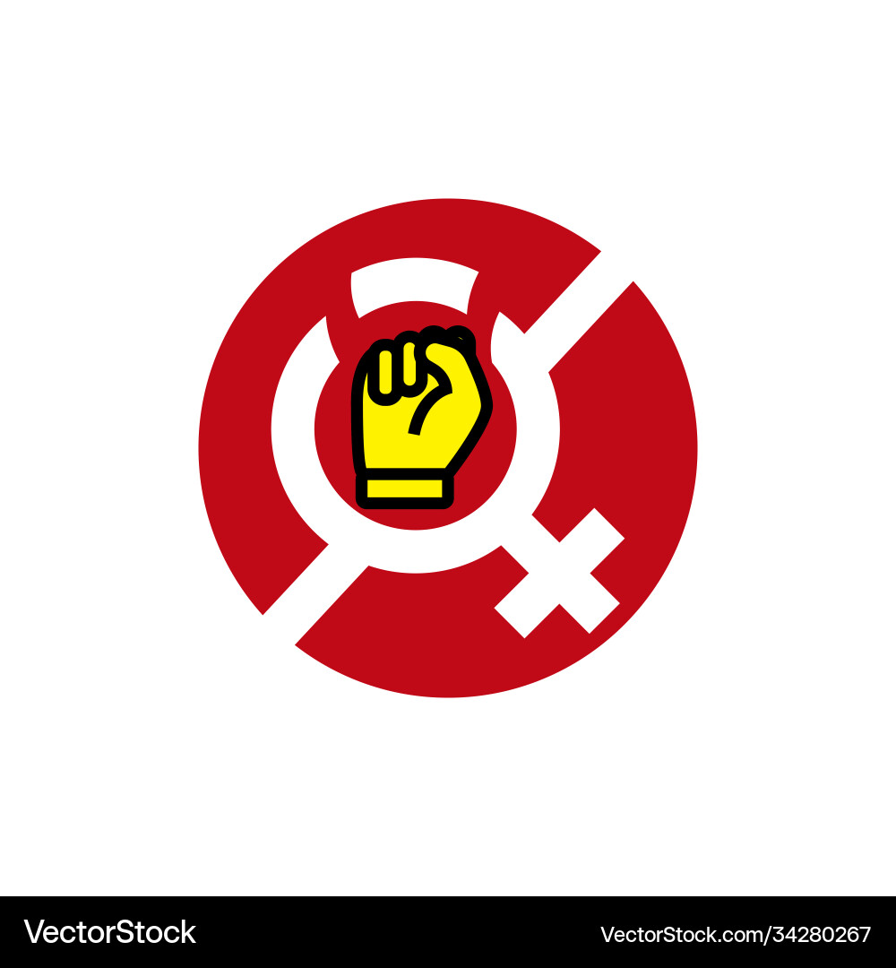 Stop violence against women flat icon design Vector Image