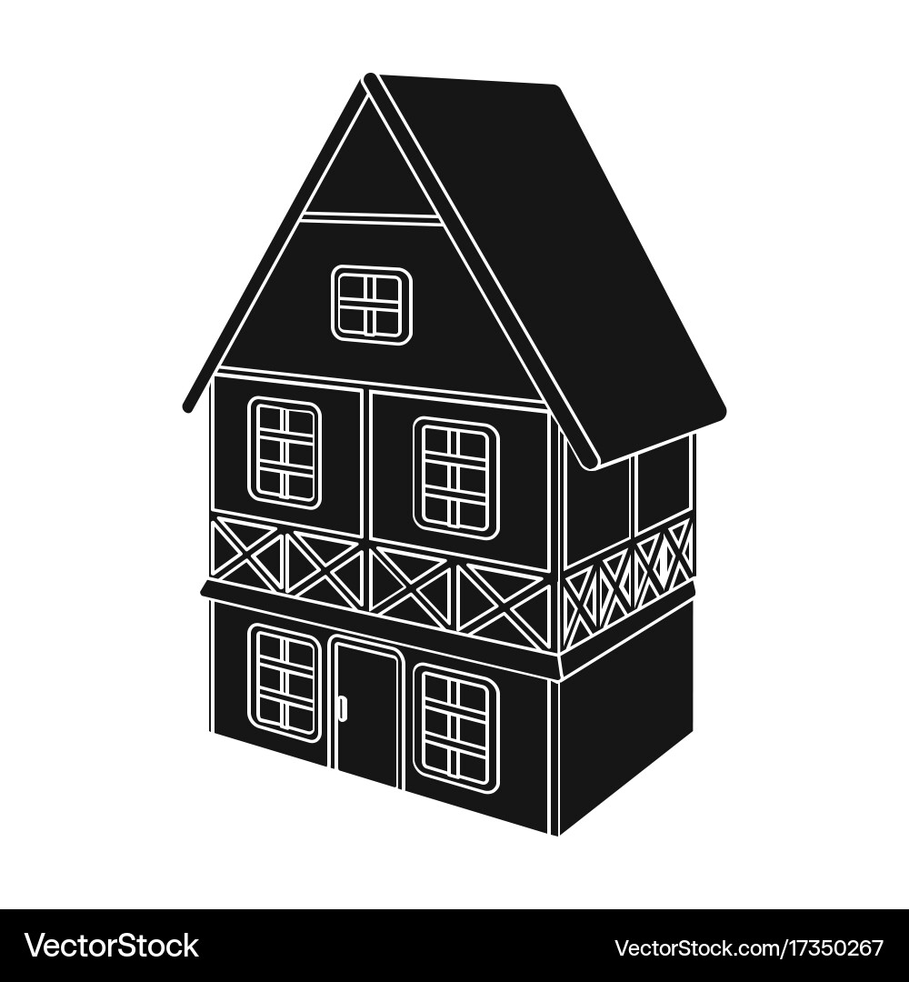 Stylized english cottage architectural cottage Vector Image