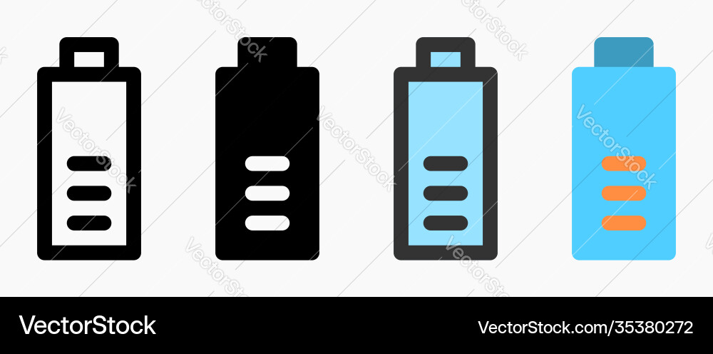 60 percent battery level icon isolated on white Vector Image