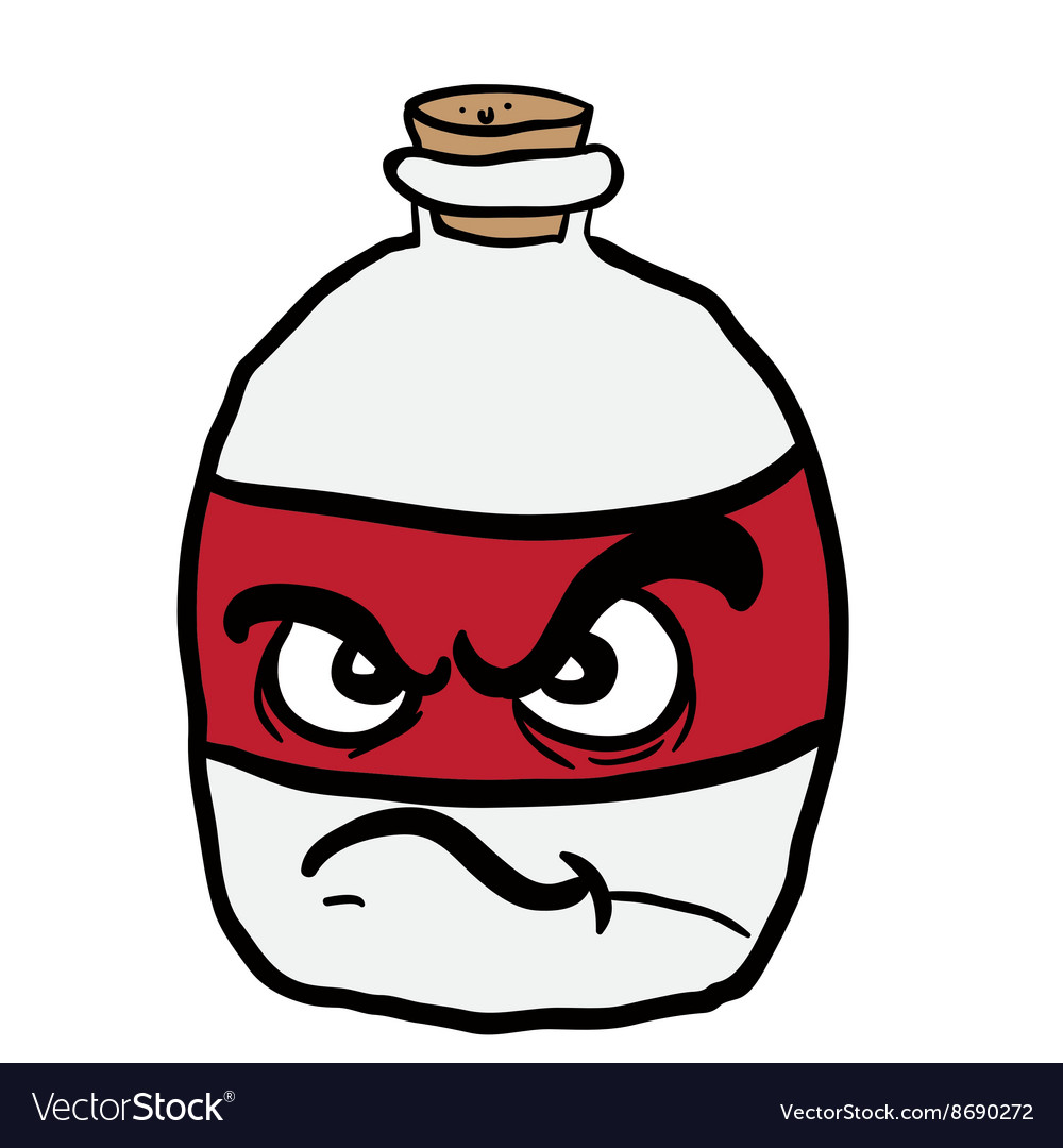 Angry empty bottle Royalty Free Vector Image - VectorStock