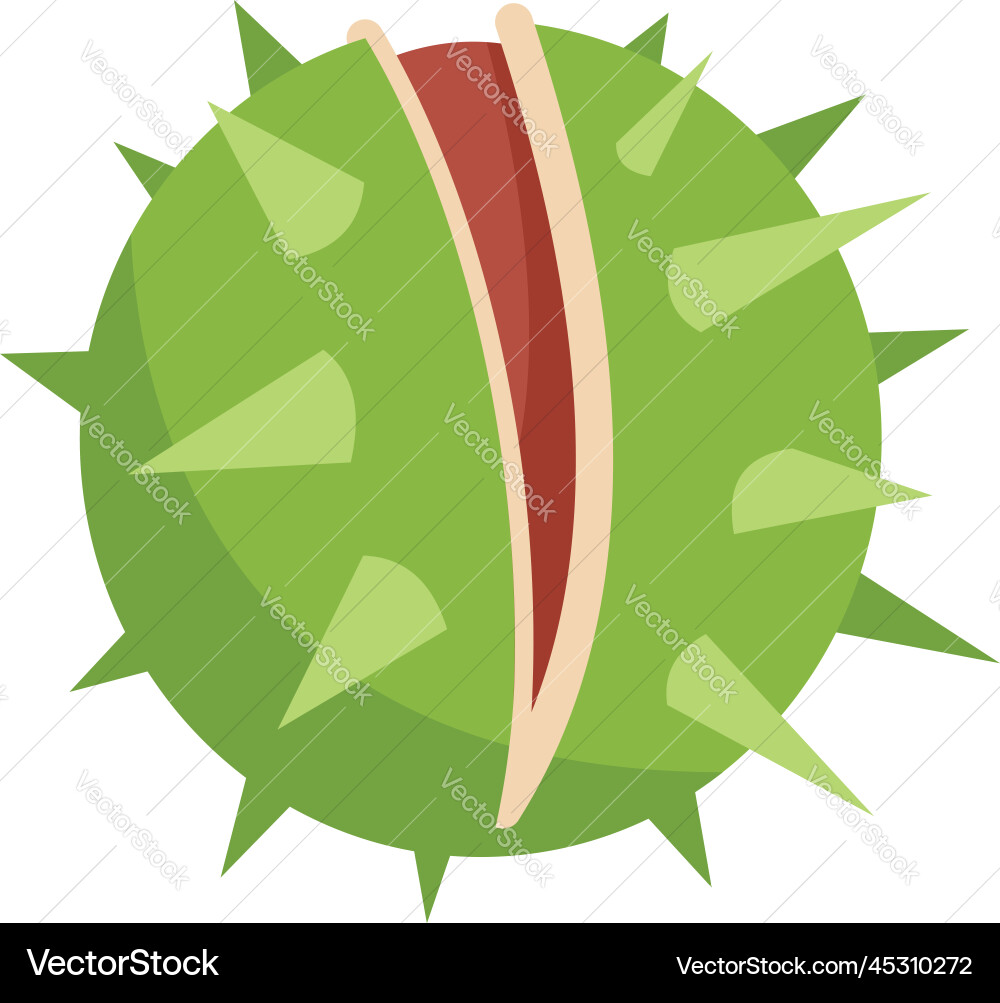 Autumn chestnut icon flat nut season Royalty Free Vector