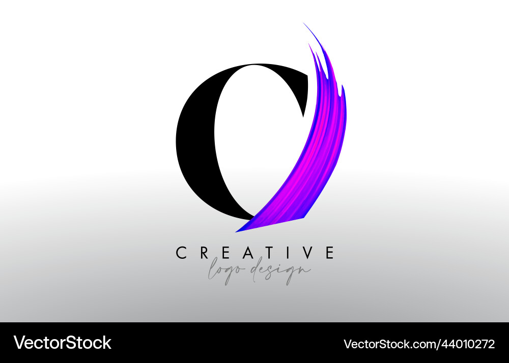 Brush letter o logo design with creative artistic Vector Image