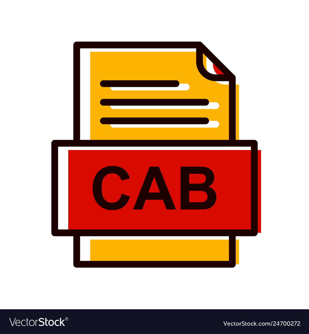 Cab file document icon Royalty Free Vector Image