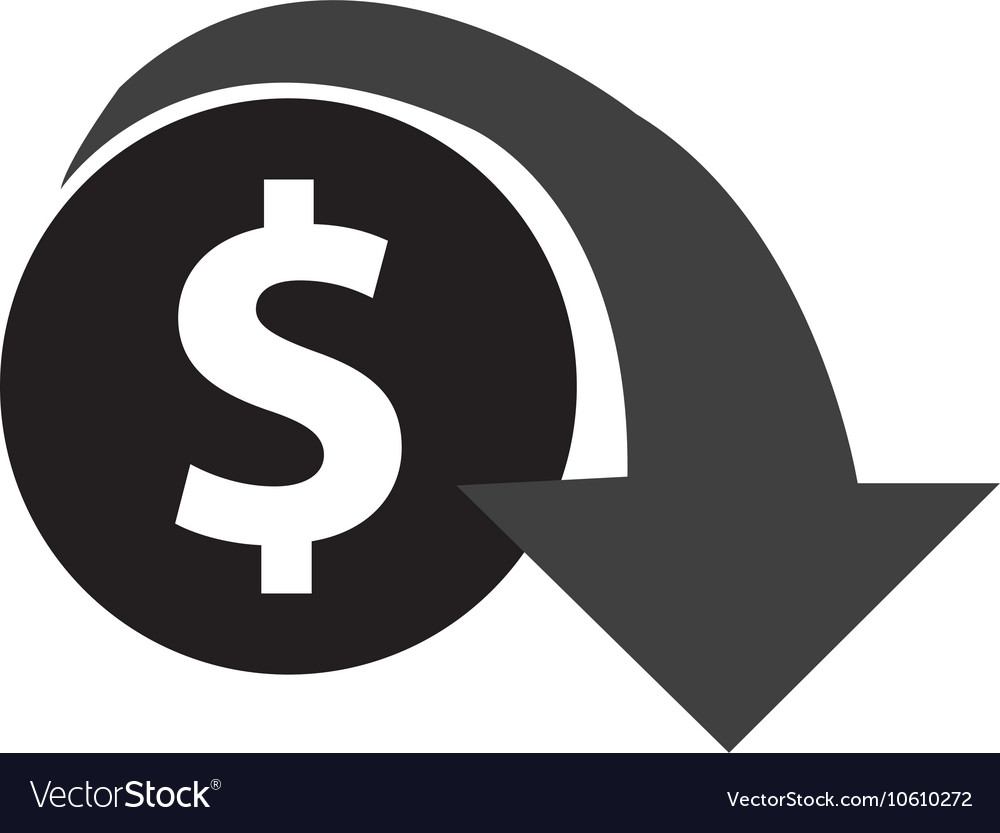 Dollar decrease icon Royalty Free Vector Image
