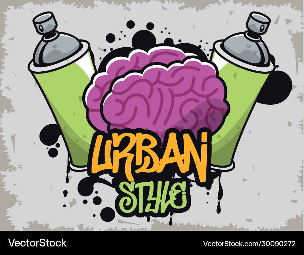 Graffiti urban style poster with paint spray Vector Image