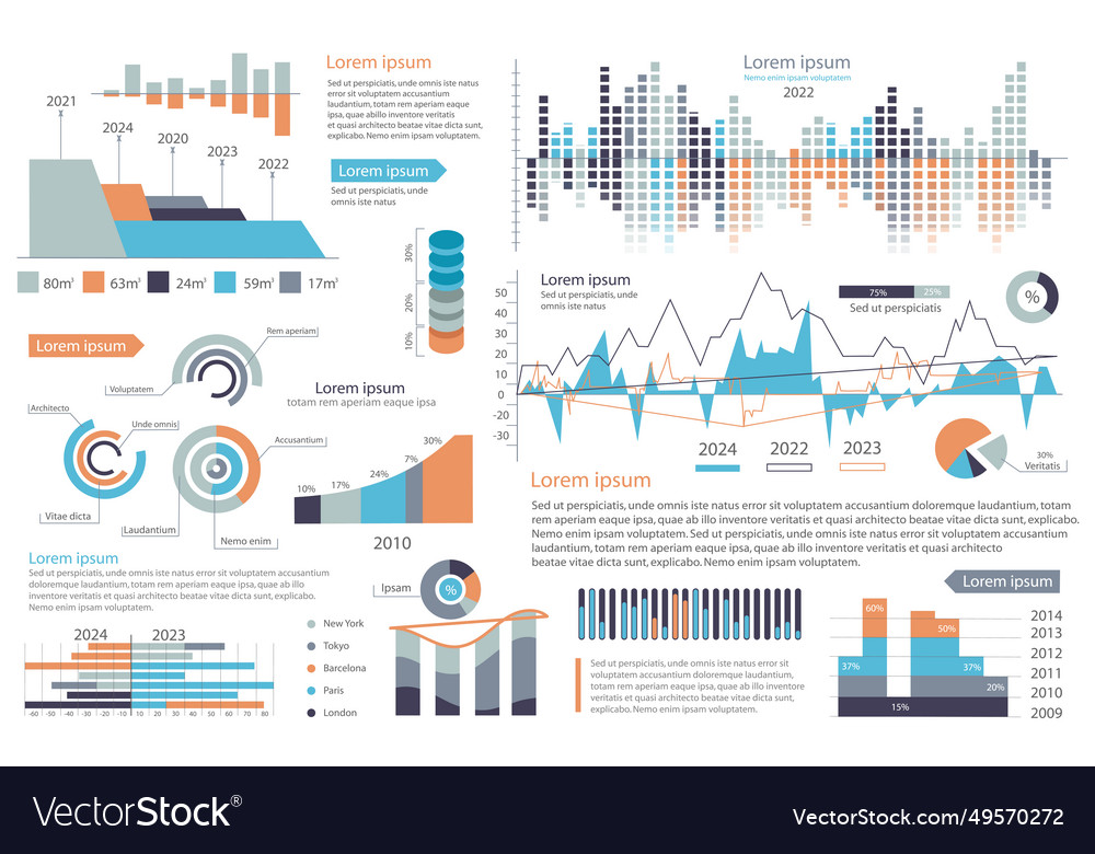 Mega set of infographic elements data Royalty Free Vector