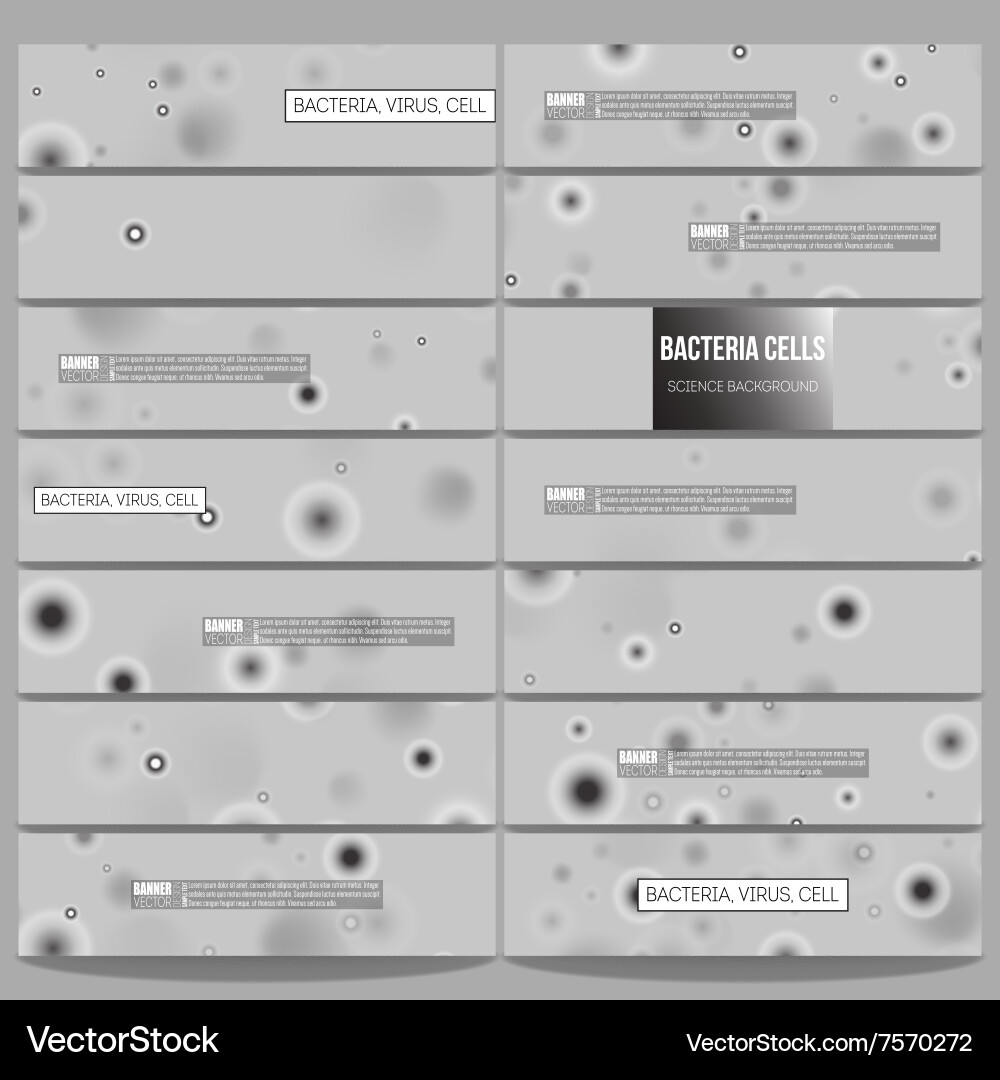 Set modern banners molecular research cells Vector Image
