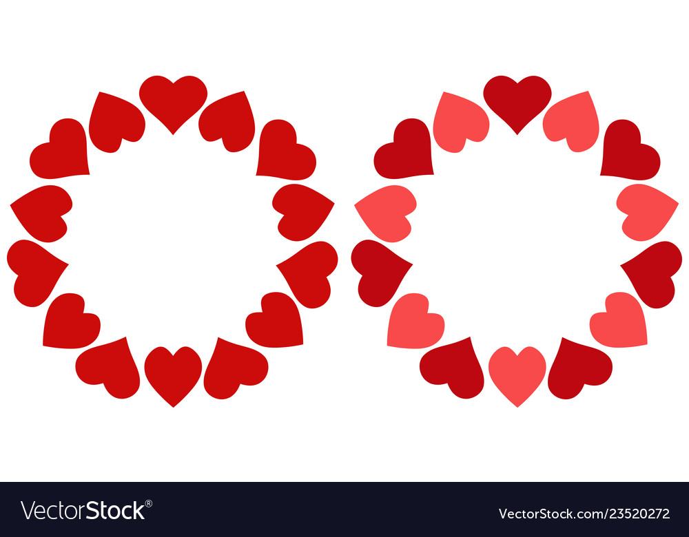 Valentine frame hearts circle photo Royalty Free Vector