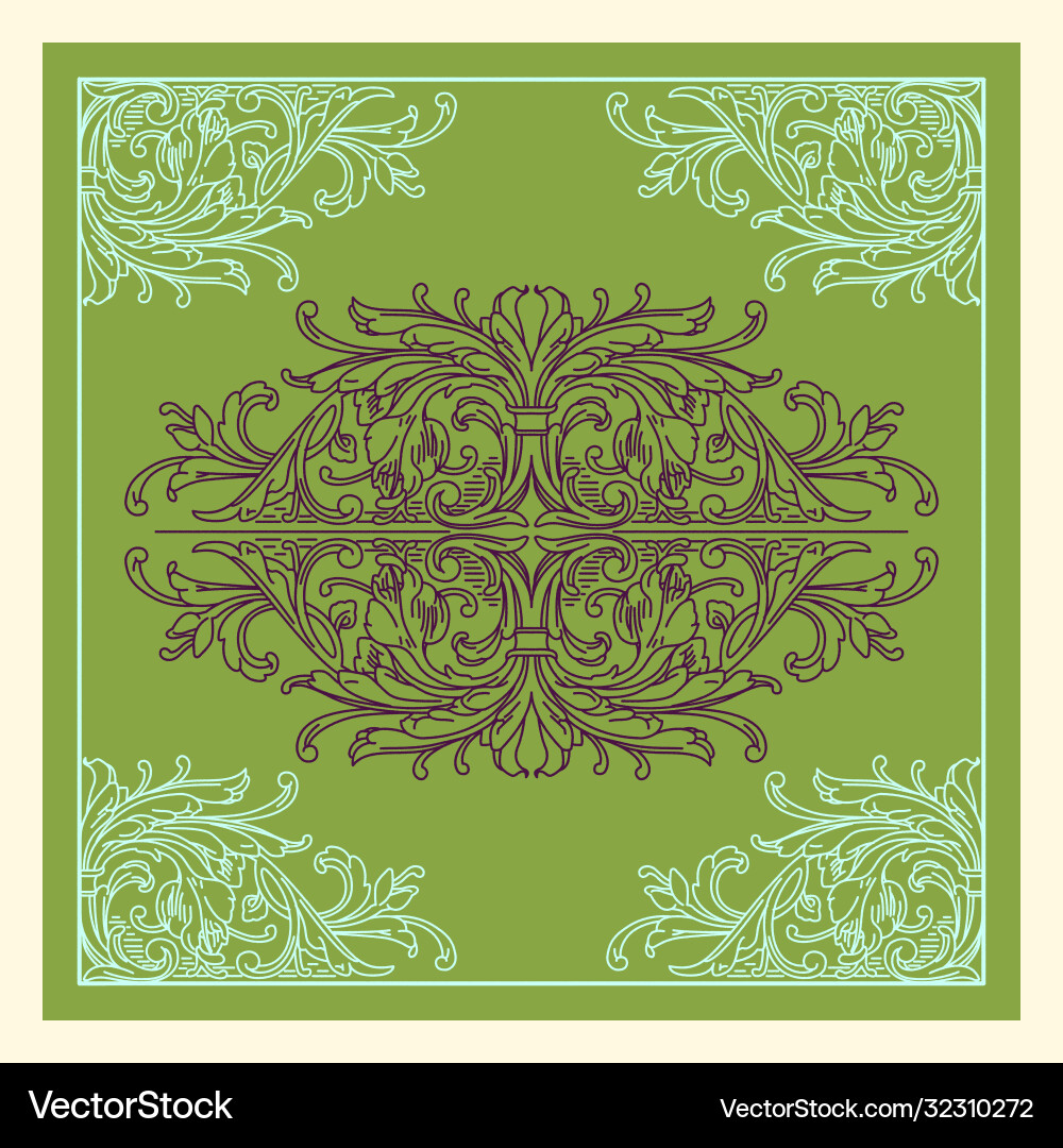 Victorian vintage ornamental frame-green Vector Image