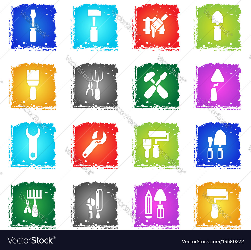 Work tools icon set Royalty Free Vector Image - VectorStock