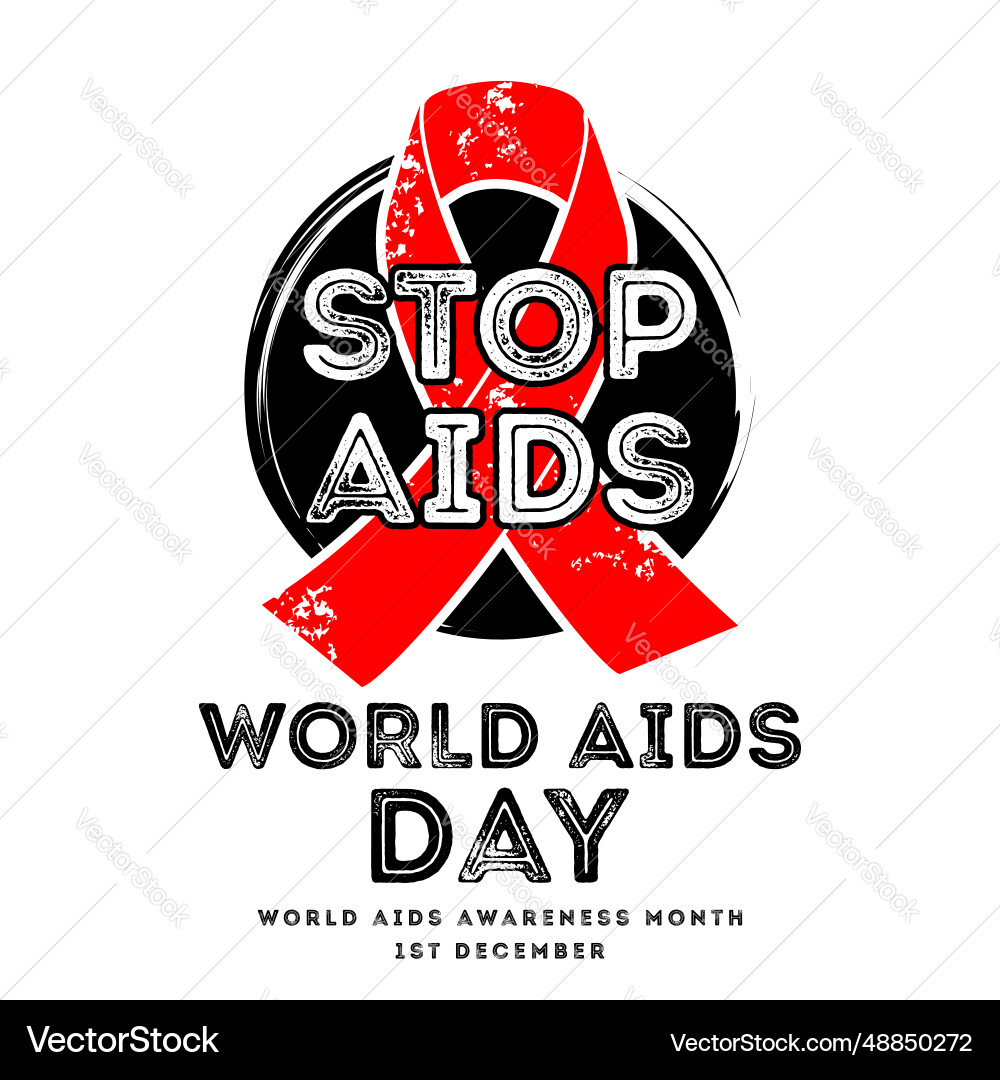 World aids day with ribbon design Royalty Free Vector Image