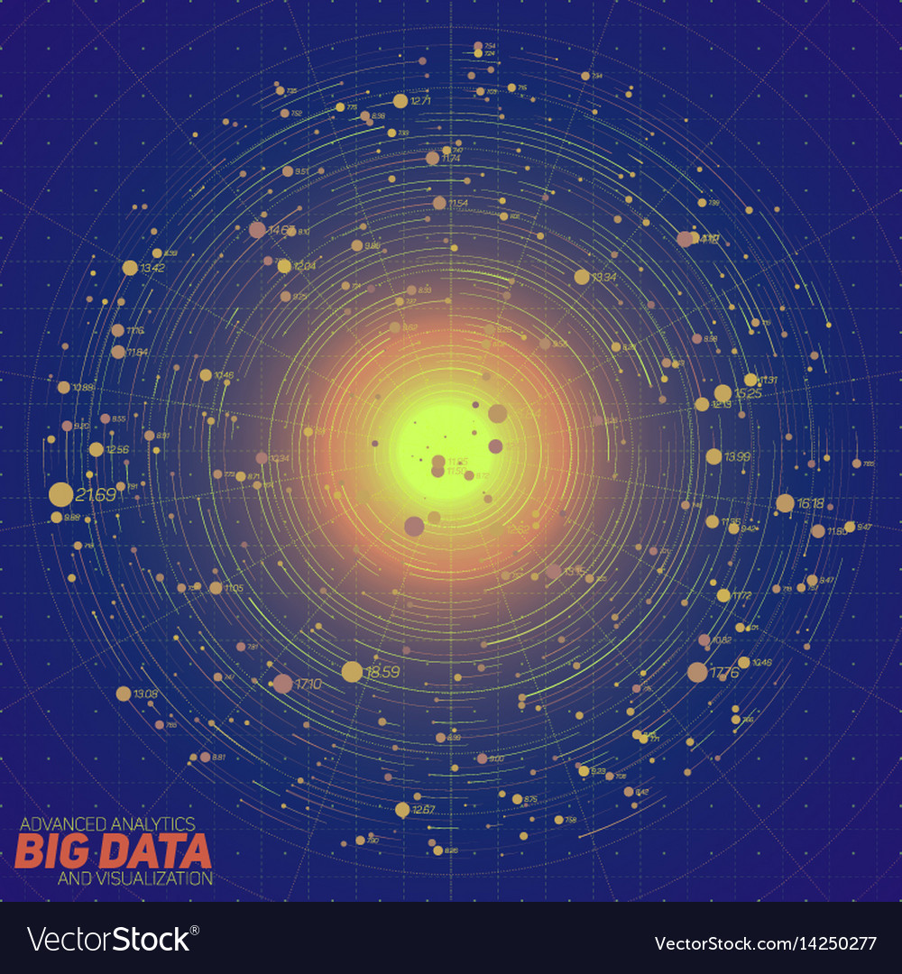 Big data blue visualization Royalty Free Vector Image