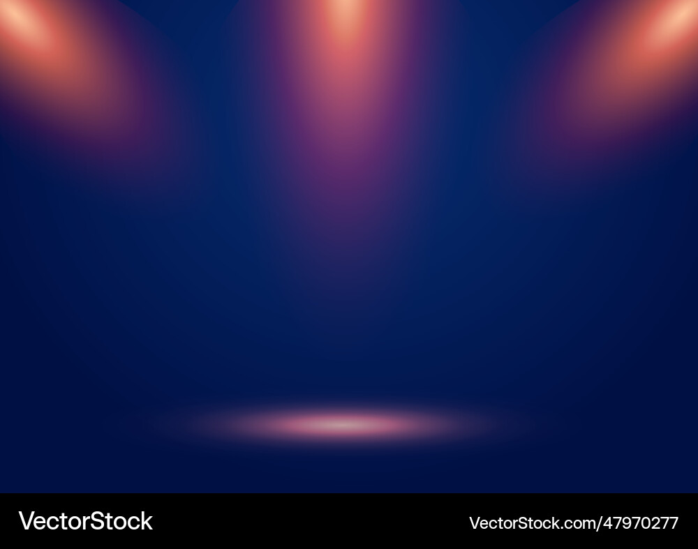 Blue stage show background with spotlights and Vector Image
