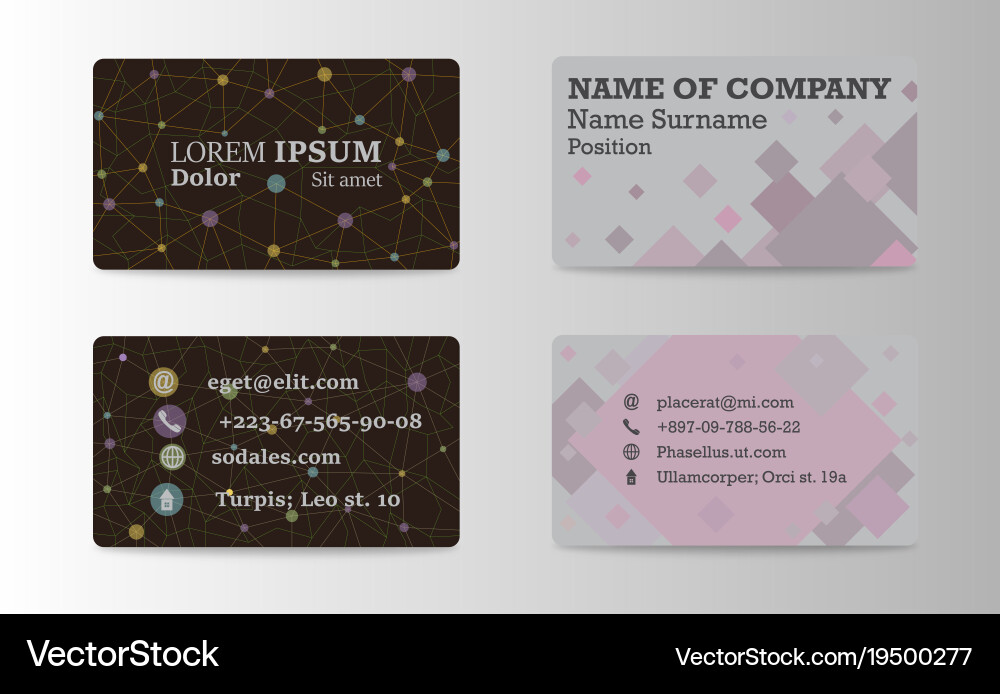 Business card background design with logo Vector Image